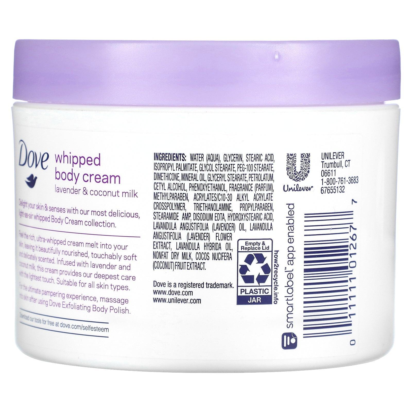 Dove Whipped Body Cream Lavender Coconut Milk 10 oz 283 g Supply Center USA