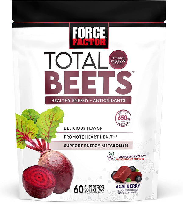 Force Factor Total Beets Soft Chews with Beetroot, Nitrates, L-Citrull ...