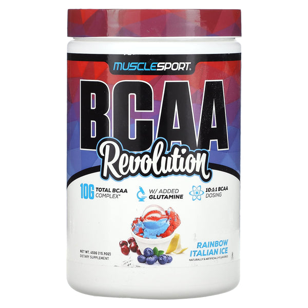 MuscleSport, BCAA Revolution, Rainbow Italian Ice, 15.9 oz (450 g ...