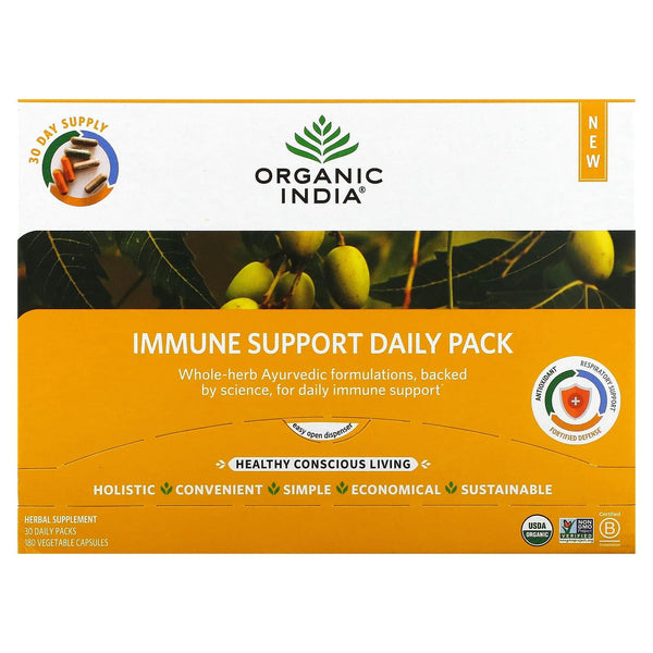 Organic India, Immune Support Daily Pack, 30 Daily Packs, 180 Vegetabl ...