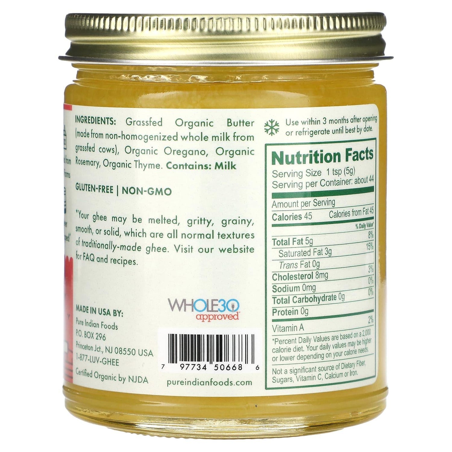 Pure Indian Foods, Italian Ghee, 7.8 oz (220 g) – Supply Center USA