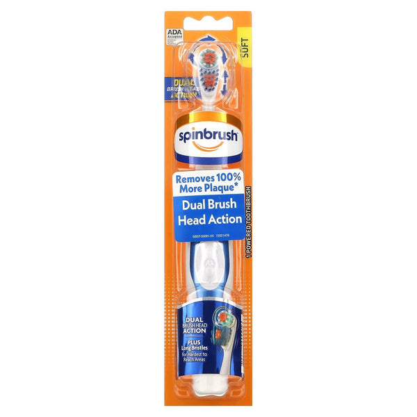 Spinbrush, Dual Brush Action Head, Powered Toothbrush, Soft, 1 Toothbr ...